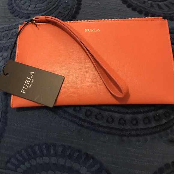 Furla | Bags | New Furla Saddle Brown Envelope Wristlet | Poshmark